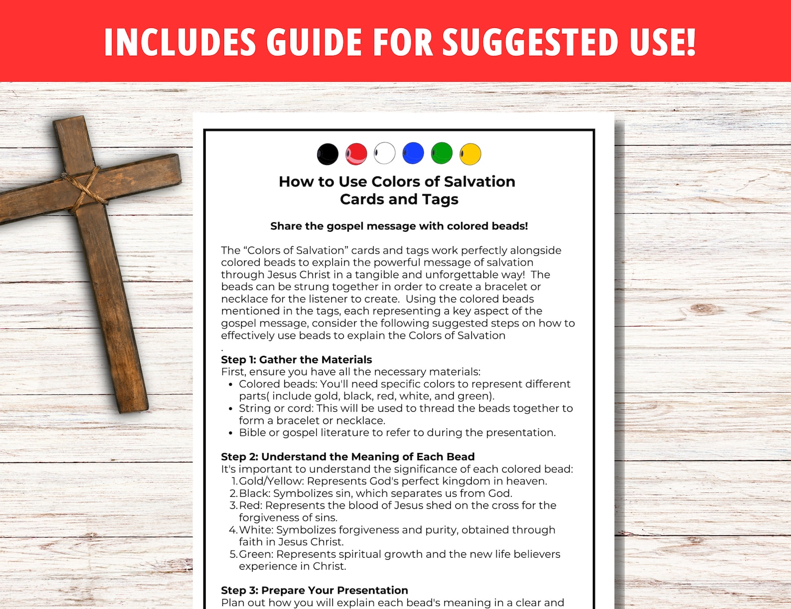 Colors of Salvation Card Bundle, Printable Gospel Card, Gospel Card ...