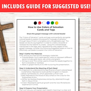 Colors of Salvation Card Bundle, Printable Gospel Card, Gospel Card ...