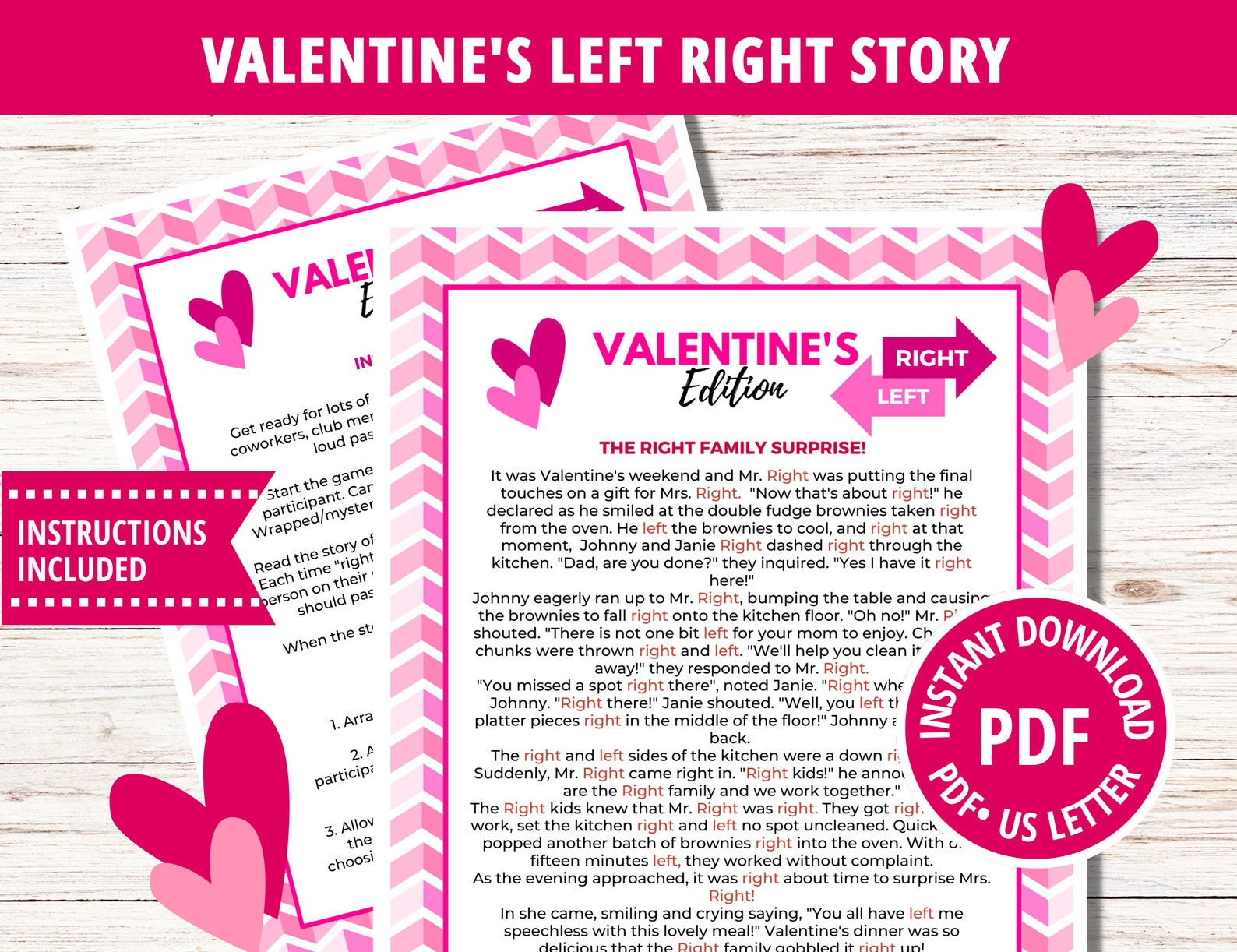 Valentine's Games, Left Right Game, Valentines Day Games, Valentine ...