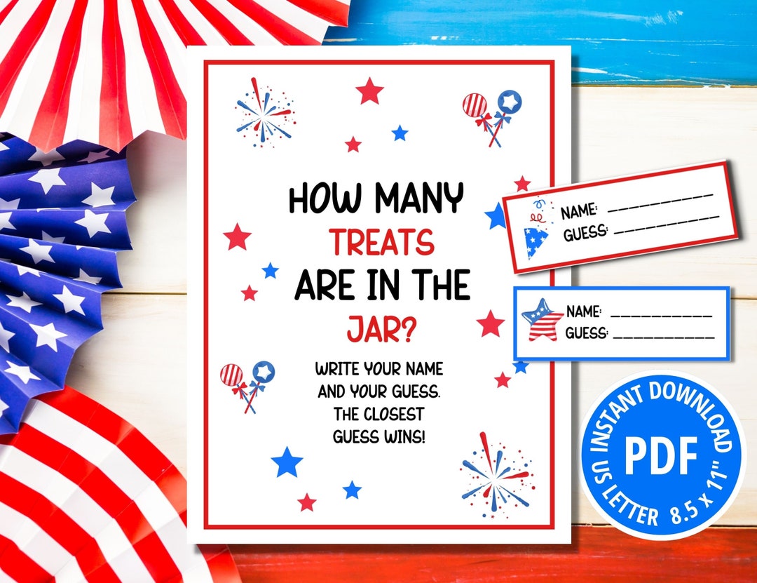 Independence Day Guess How Many, Candy Guessing Game, Guess How Many ...