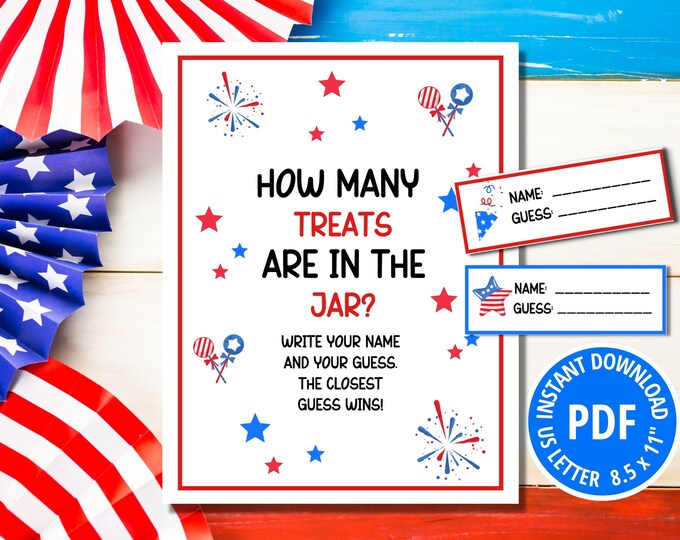 Candy Guessing Game Printable, Guess How Many Candies Sign & Cards ...
