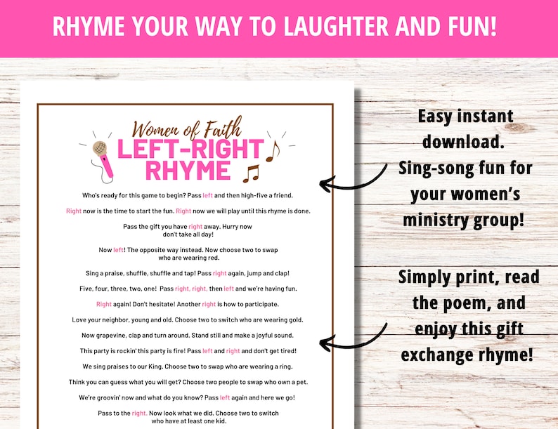 Pass the Gift, Left Right Game, Left Right Poem, Church Games, Bible ...