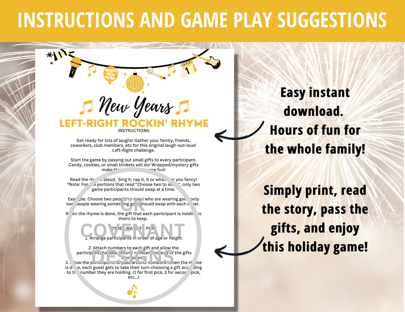Left-right Game, Festive Fun, Gift Swap Game, New Years Game, Gift ...