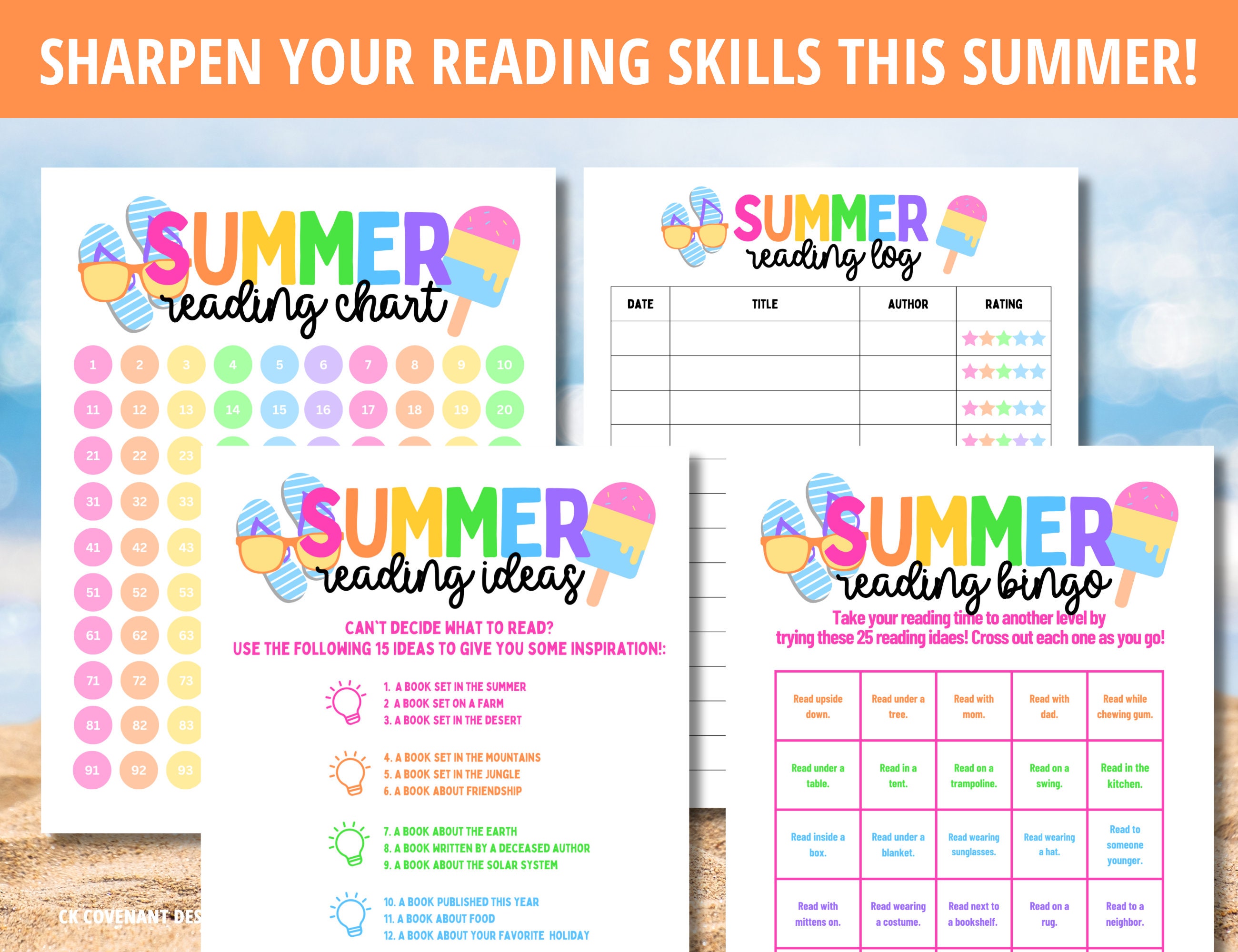 Printable Kids Summer Reading Log, Homeschool Reading Chart, Printable ...