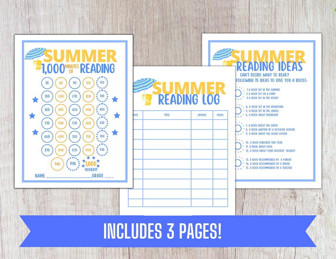 Summer Reading Chart for Kids Summer Reading Tracker Reading - Etsy