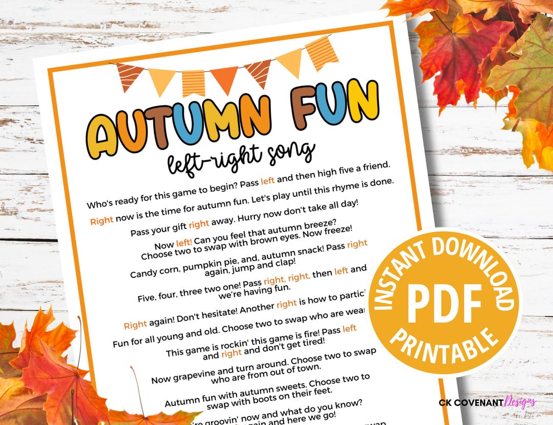 Fall Left Right Story, Left Right Song Pass the Gift Prize Exchange ...