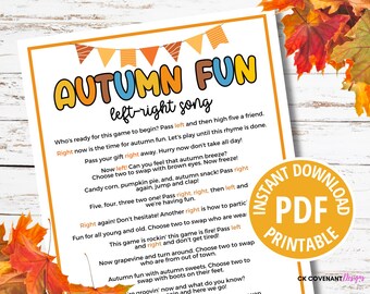 Fall Left Right Game, Left Right Story Pass the Gift Prize Exchange ...