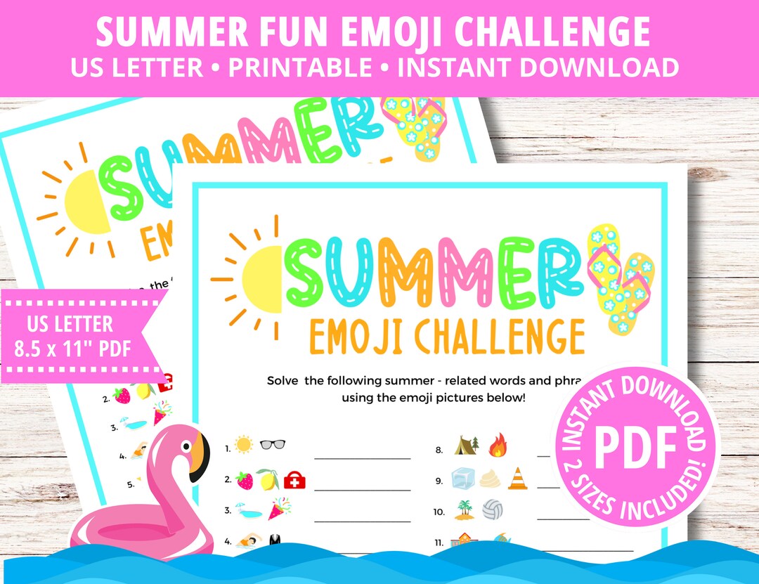 Emoji Pictionary Game. Emoji Game, Emoji Challenge, Summer Games for ...