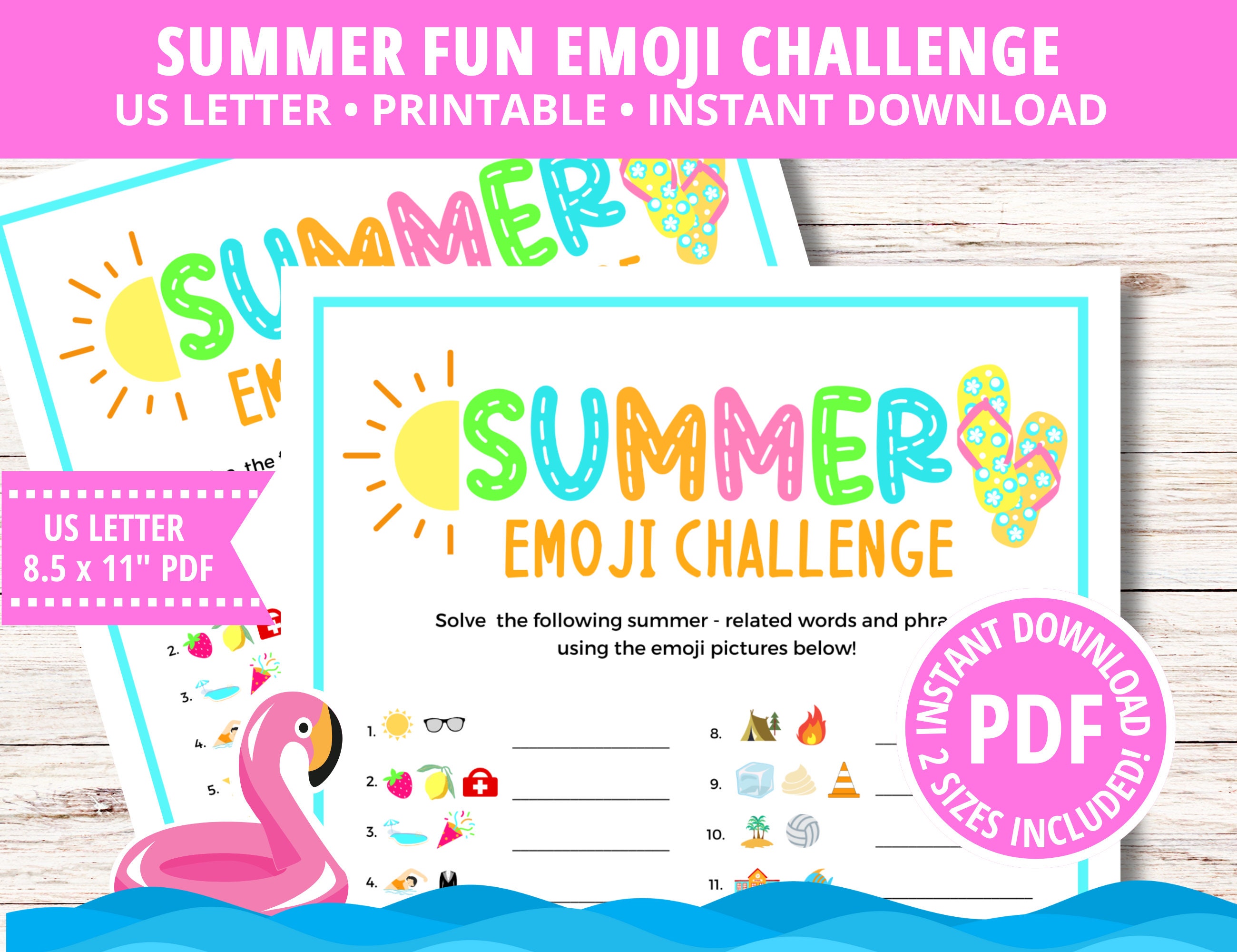 Emoji Pictionary Game. Emoji Game, Emoji Challenge, Summer Games for ...