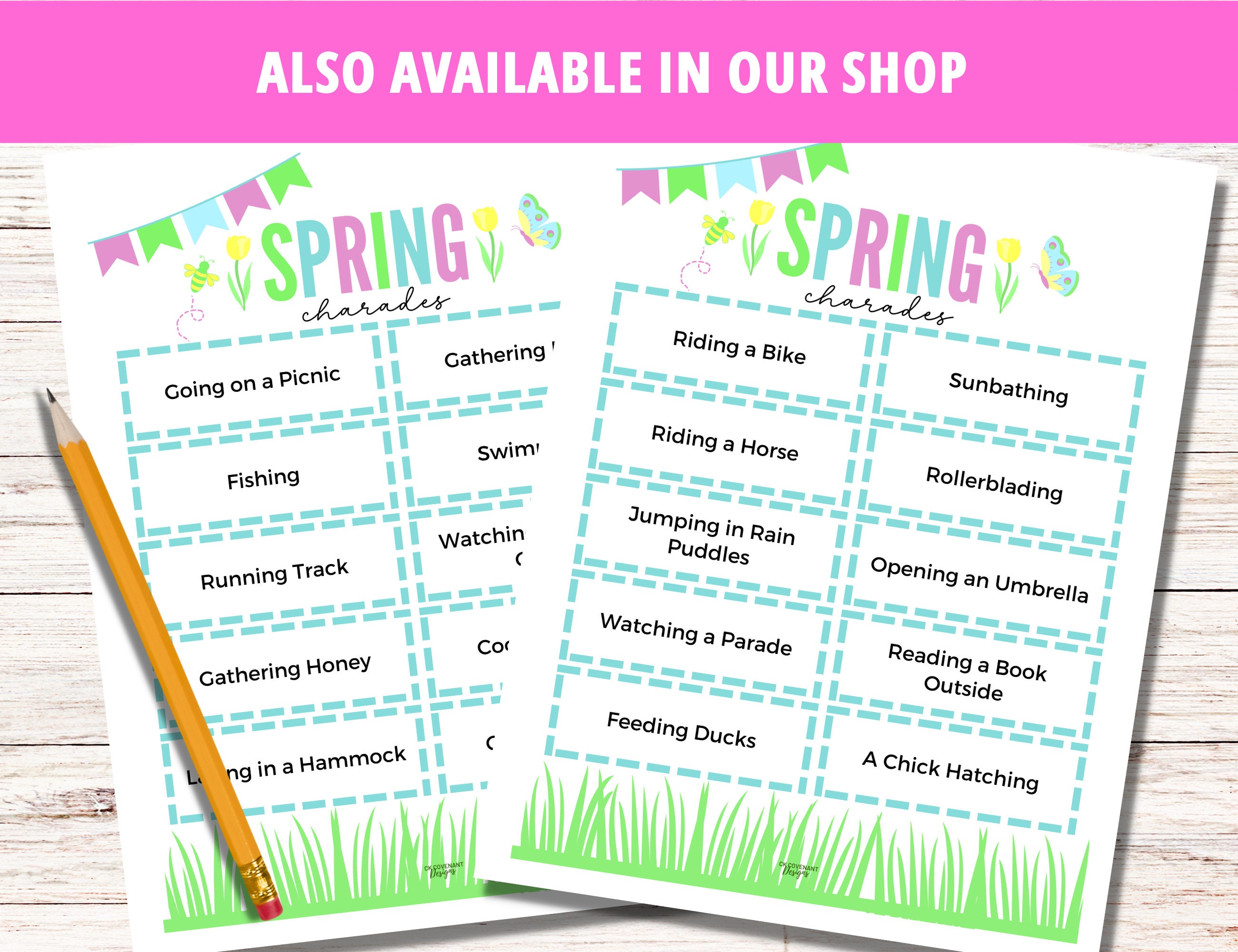 Think Fast Game, Printable Spring Think Fast Game, Party Game, Spring ...