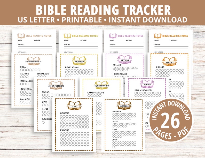 Boho Bible Reading Checklist, Bible Reading Plan, Bible Reading Tracker ...
