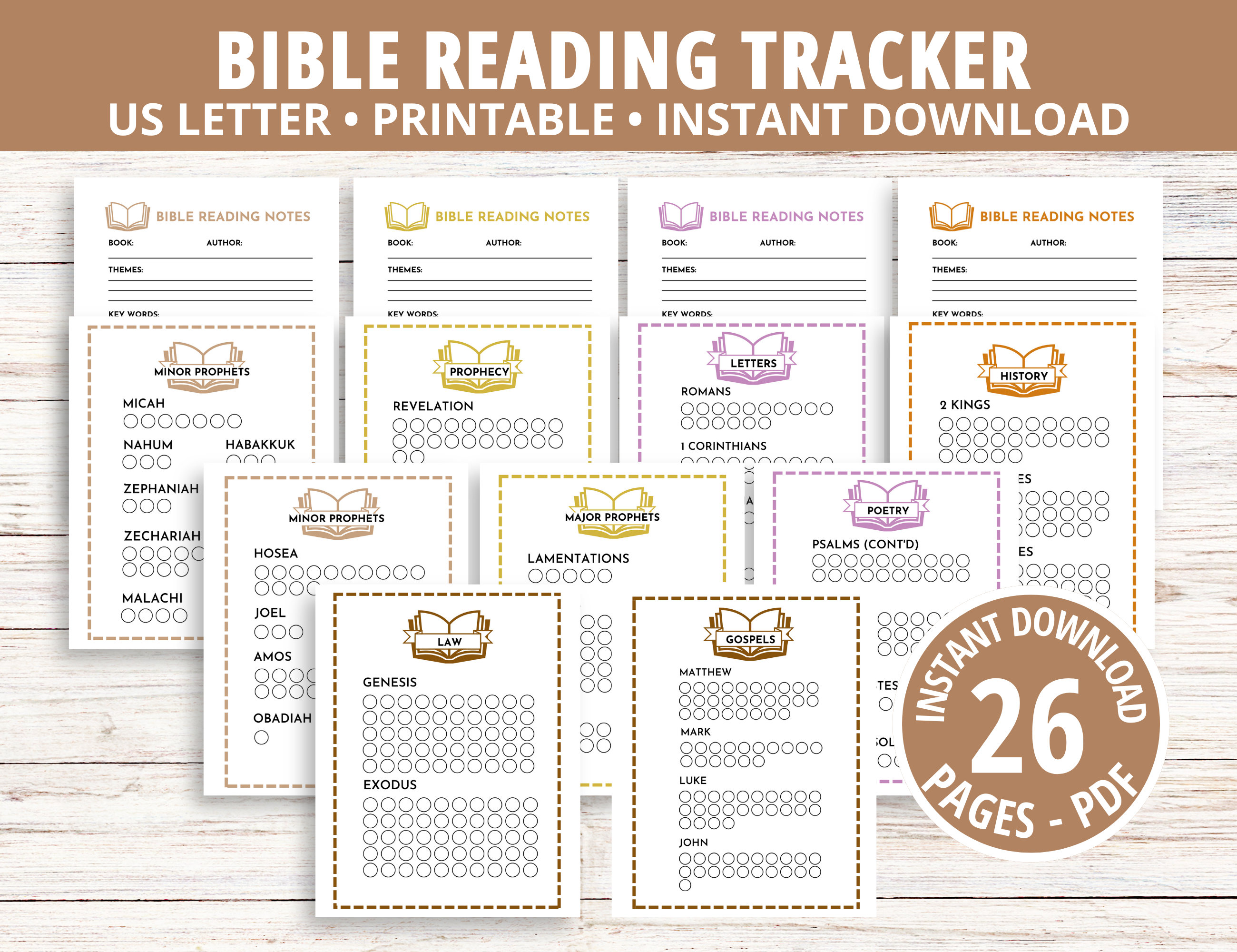 Boho Bible Reading Checklist, Bible Reading Plan, Bible Reading Tracker ...