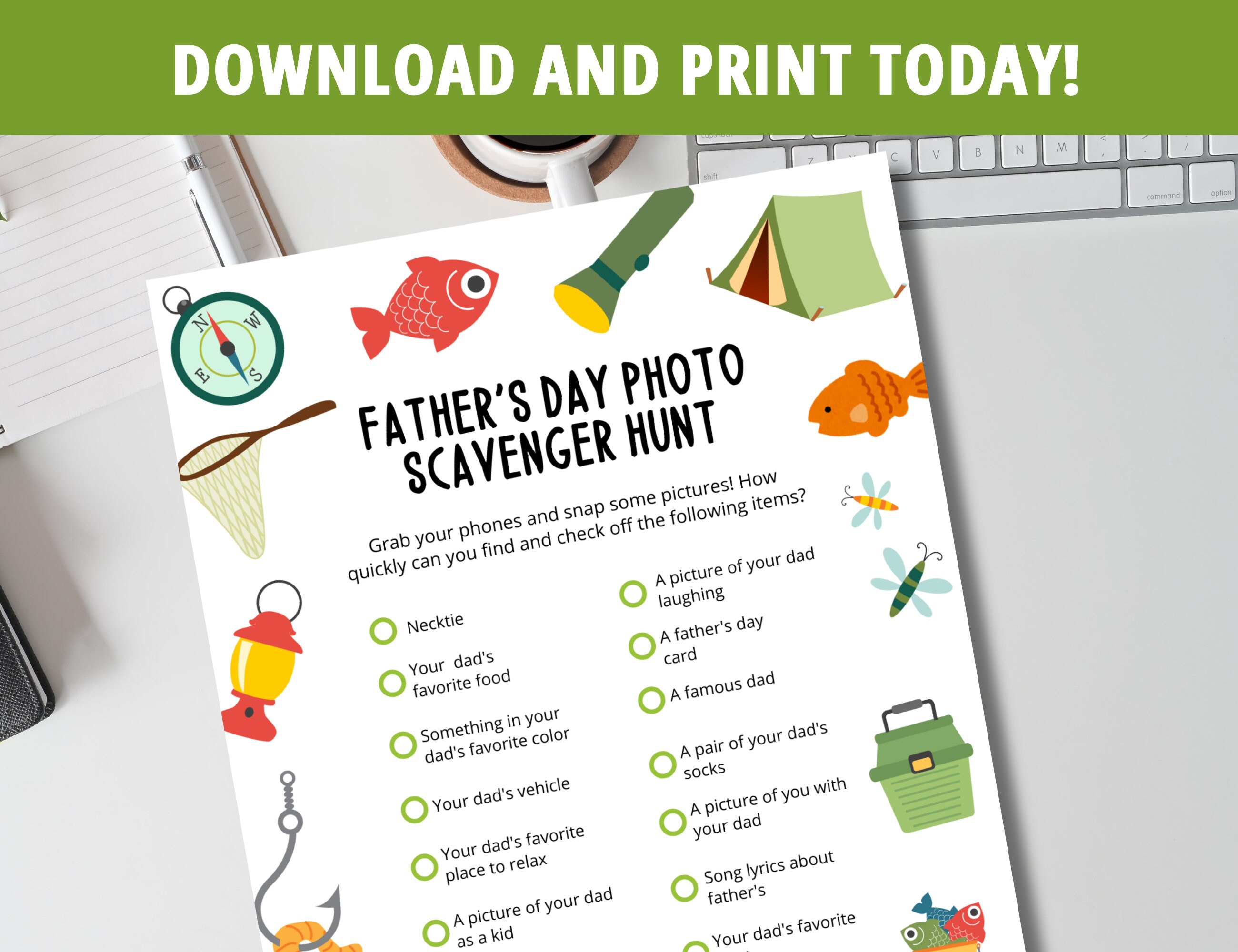 Fathers Day Game, Fathers Day Photo Scavenger Hunt, Father's Day Idea ...
