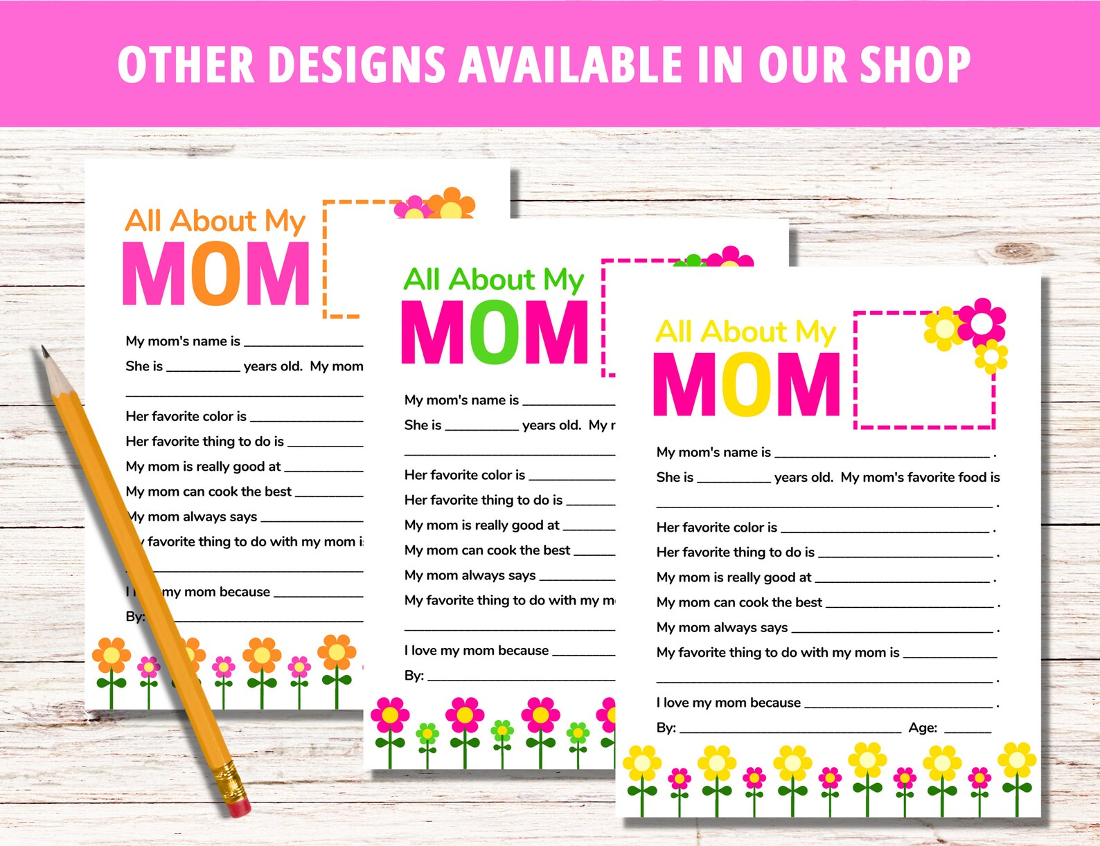 All About My Mom Mother's Day Questionnaire, Mother's Day Gift From ...