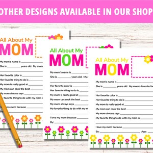 All About My Mom Mother's Day Questionnaire, Mother's Day Gift From ...
