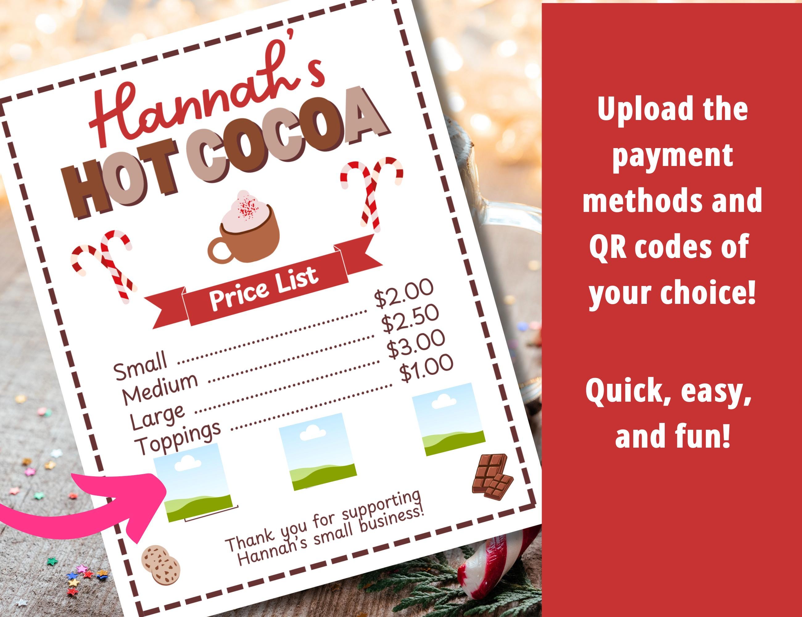 Hot Cocoa Flyer Template, Editable Hot Cocoa Bar Flyer Template, Hot ...