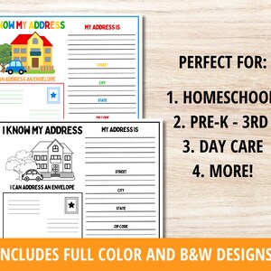 Home Address Activity for Kids, I Know My Address Worksheet, Address ...