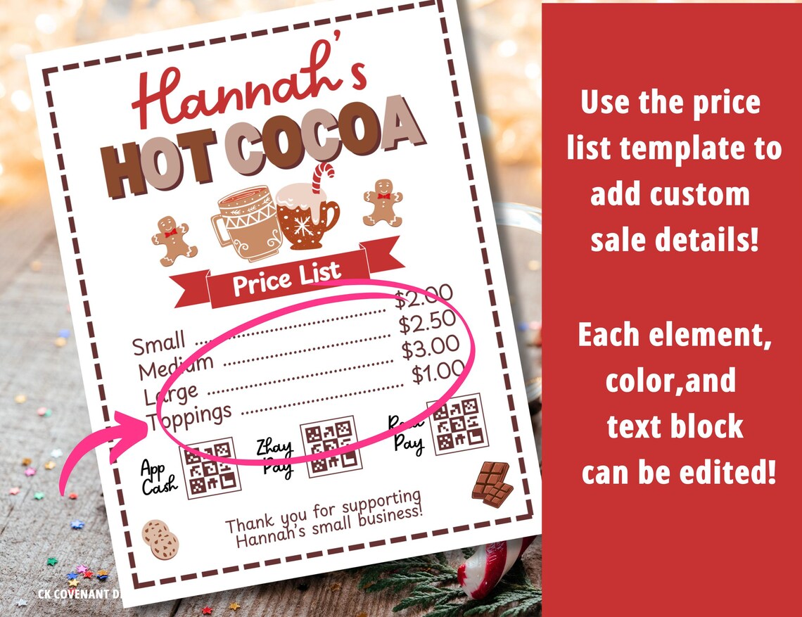 Hot Cocoa Flyer Template, Editable Hot Cocoa Bar Flyer Template, Hot ...
