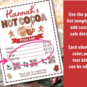 Hot Cocoa Flyer Template, Editable Hot Cocoa Bar Flyer Template, Hot ...