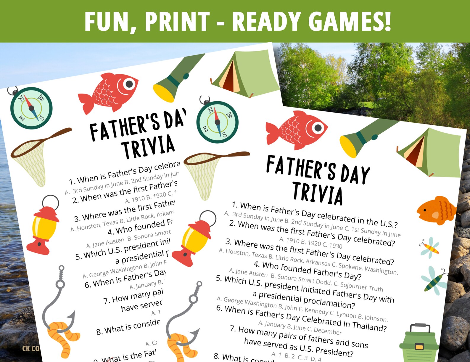 Father’s Day Game, Father’s Day Trivia Game, Party Games, Father’s Day ...