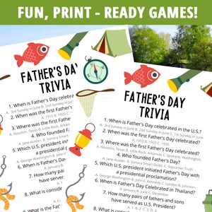 Father’s Day Game, Father’s Day Trivia Game, Party Games, Father’s Day ...