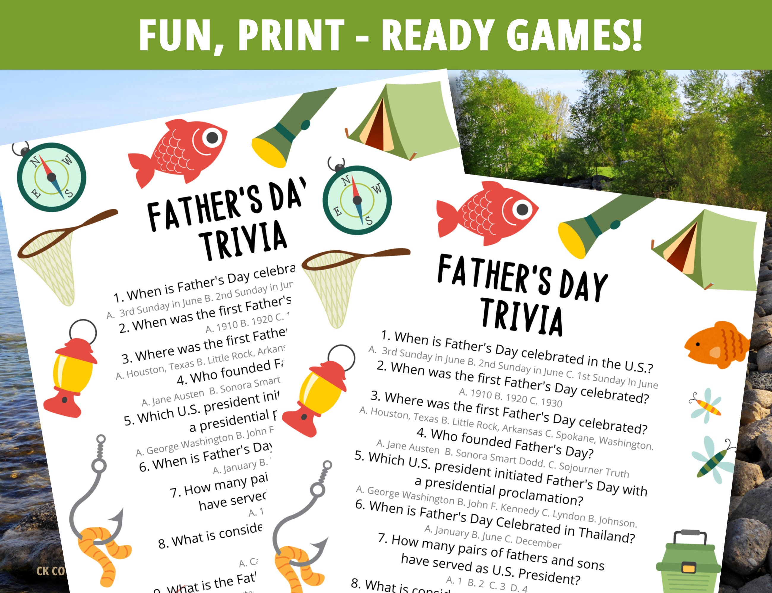 Fathers Day Game, Fathers Day Trivia Game, Party Games, Fathers Day ...
