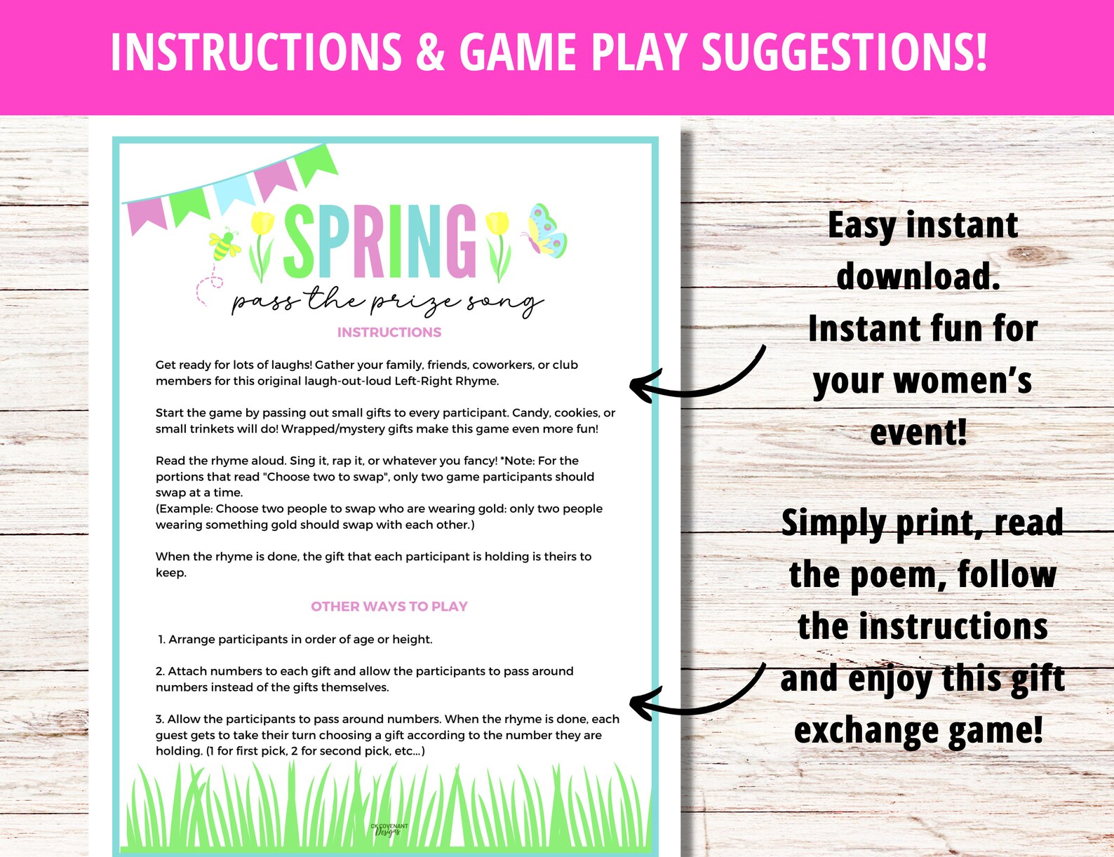 Left Right Game, Left Right Poem, Spring Games, Gift Exchange Game ...