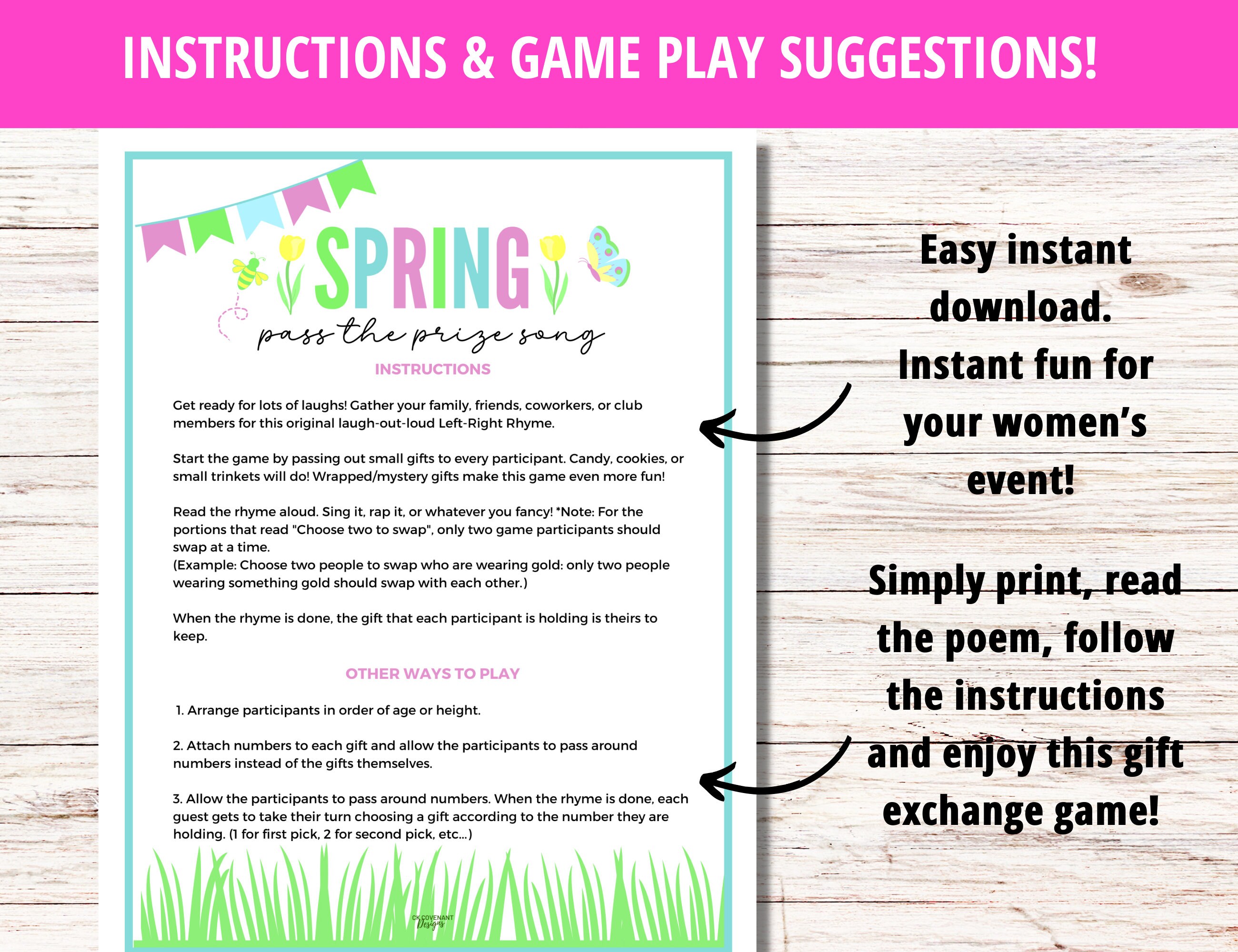 Left Right Game, Left Right Poem, Spring Games, Gift Exchange Game ...