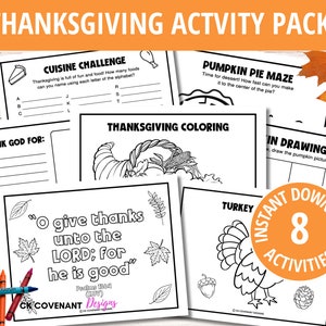Kids Thanksgiving Activity Pack, Coloring Sheets, Thanksgiving Games ...