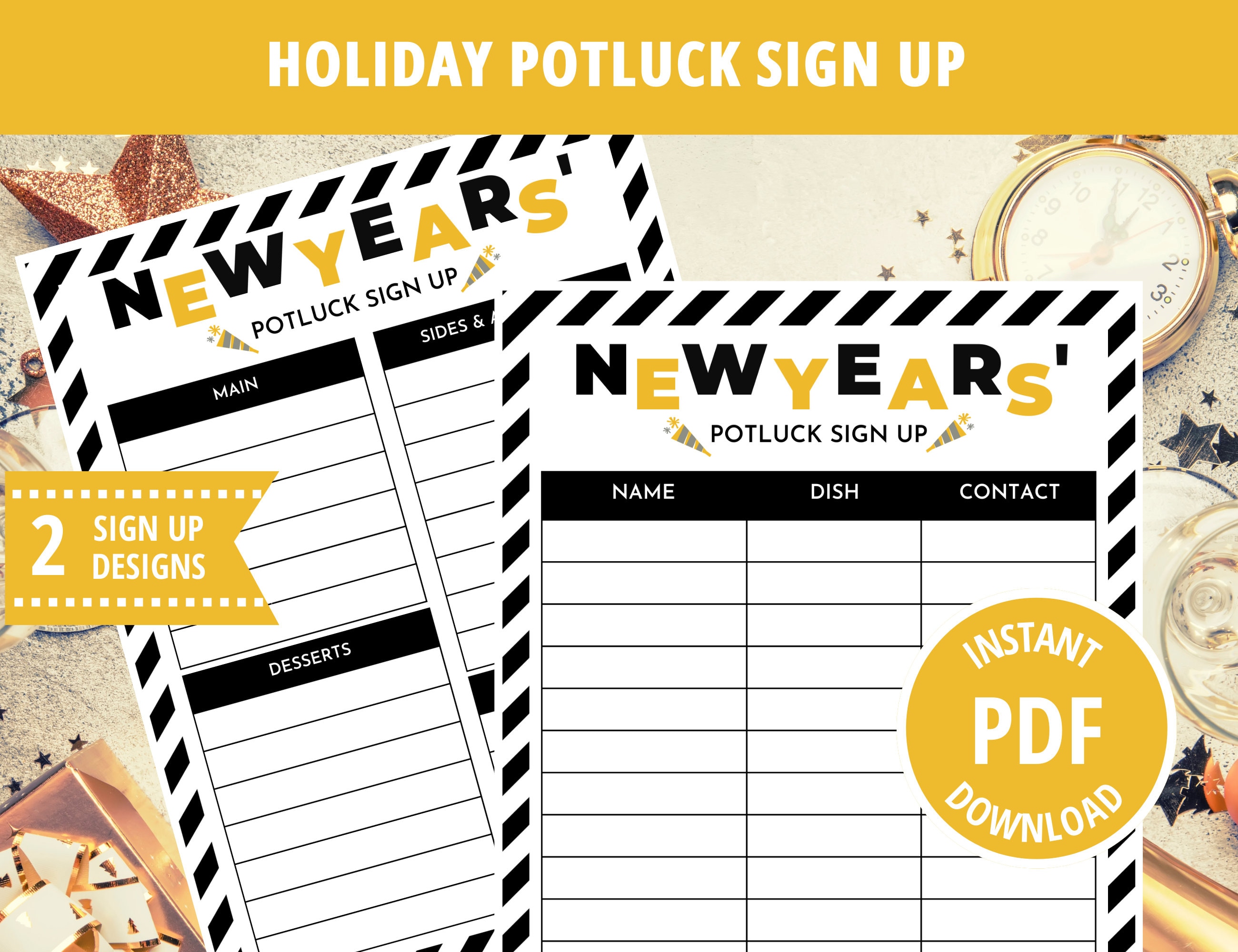 Sign up Sheet, Potluck Sign up Sheet, Holiday Potluck, Potluck Template ...