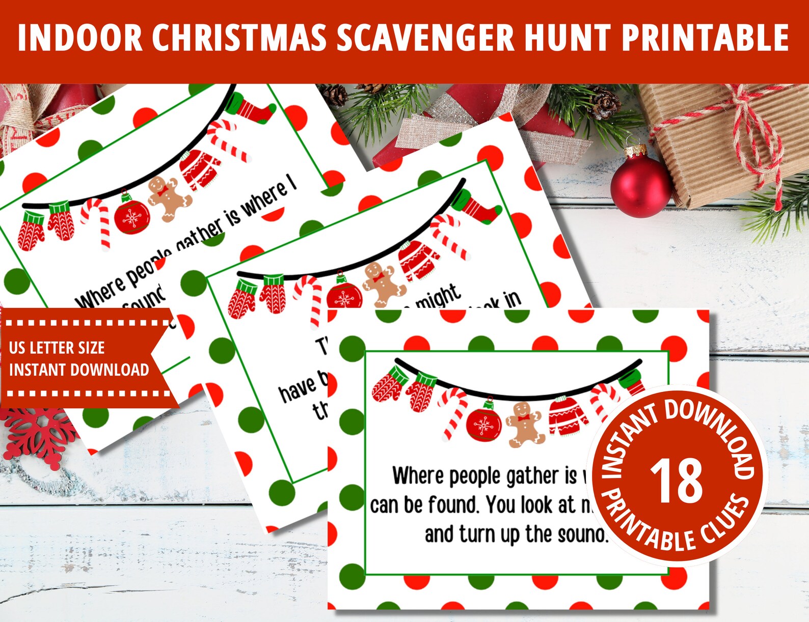 Christmas Scavenger Hunt Printable, Christmas Treasure Hunt, Christmas ...