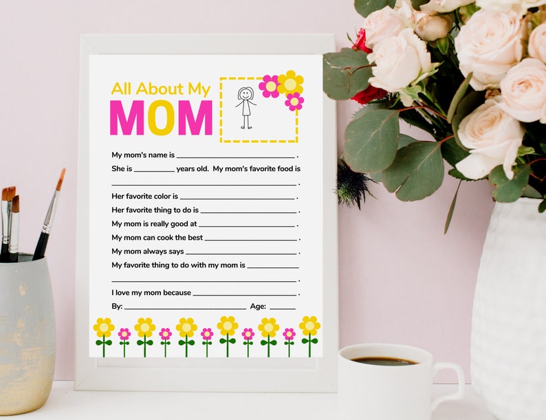 All About My Mom Mother's Day Activity, All About My Mom Kids Printable ...