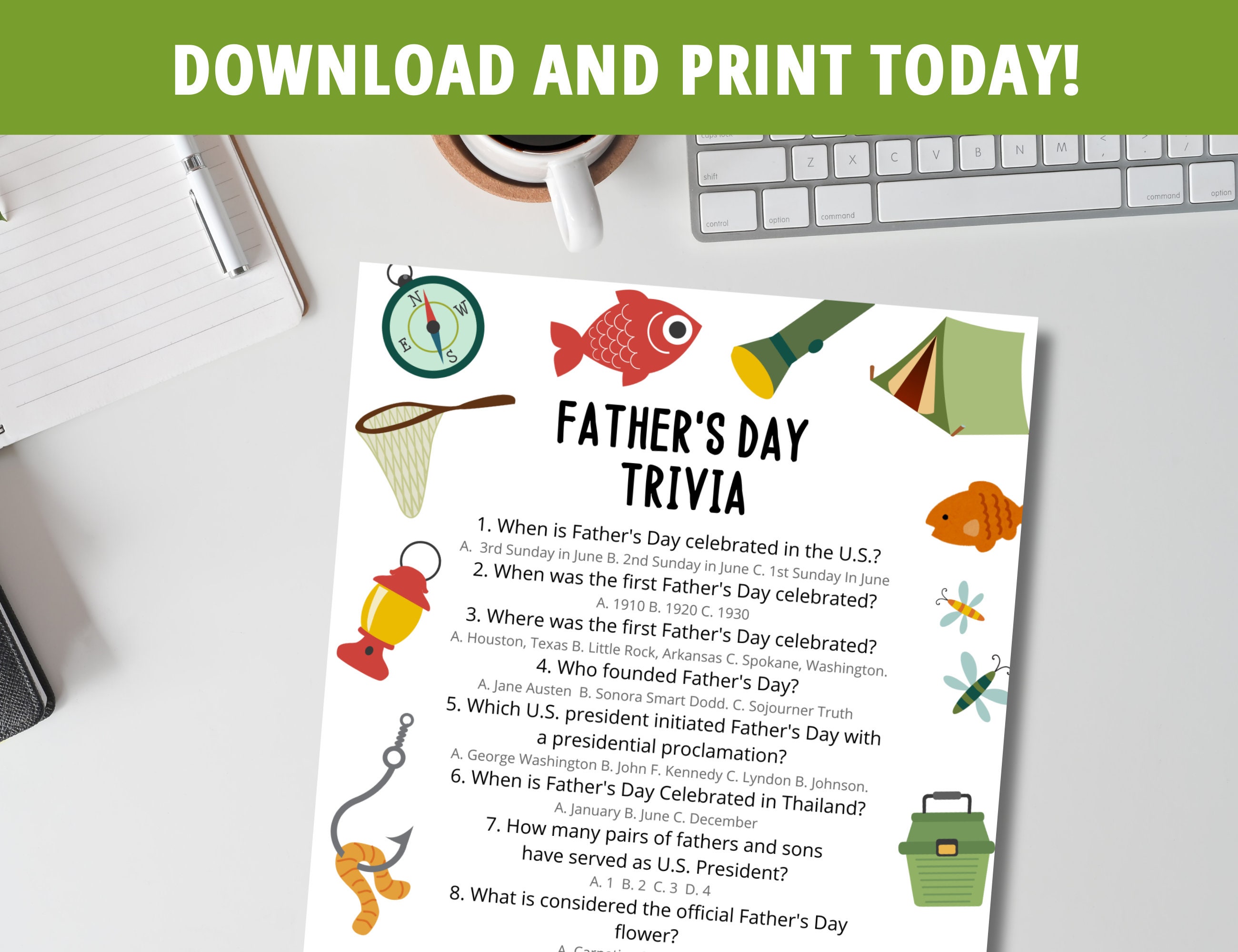 Fathers Day Game, Fathers Day Trivia Game, Party Games, Fathers Day ...