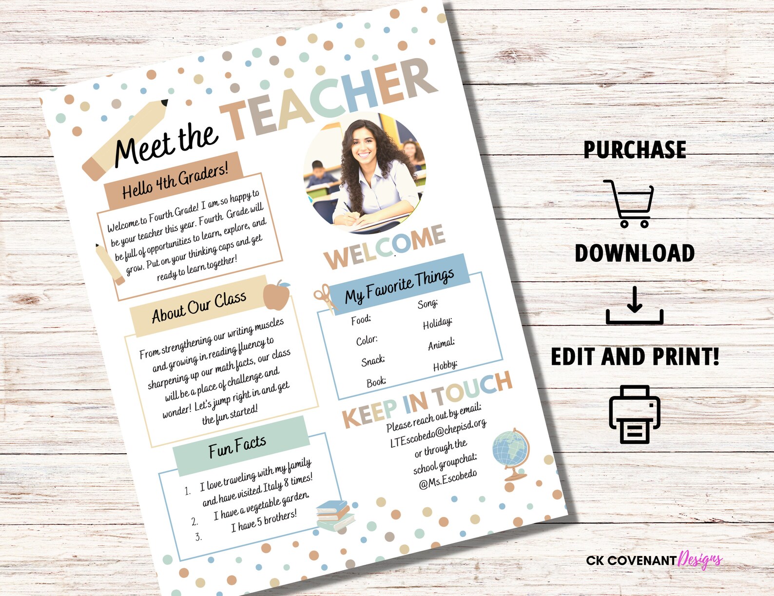 Meet the Teacher, Teacher Template, Editable Meet the Teacher Template ...