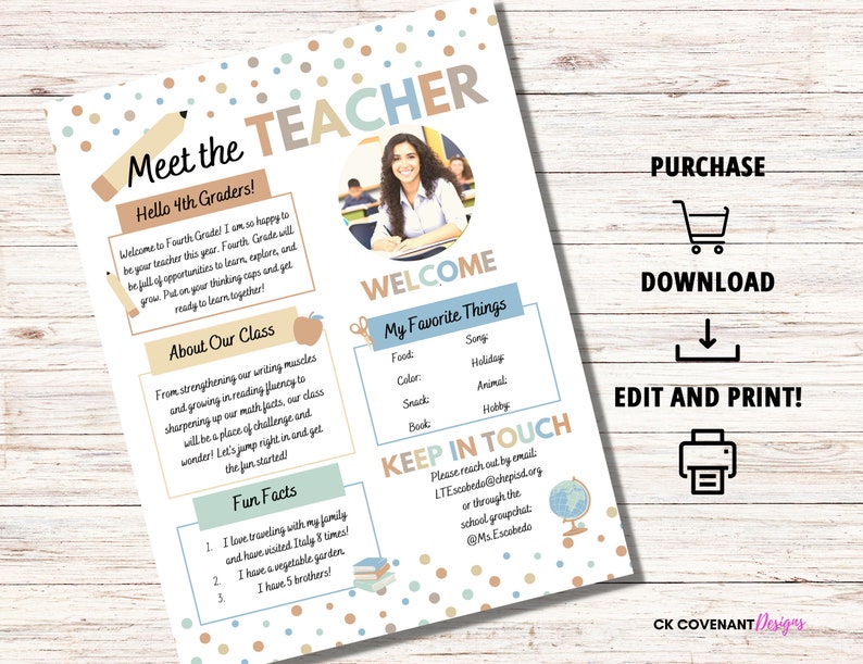 Meet the Teacher, Teacher Template, Editable Meet the Teacher Template ...
