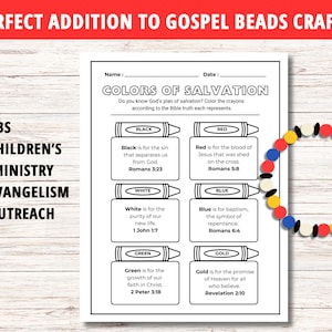 Colors of Salvation Card Coloring Page, Printable Gospel Card, Gospel ...