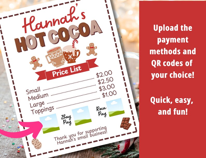 Hot Cocoa Flyer Template, Editable Hot Cocoa Bar Flyer Template, Hot ...