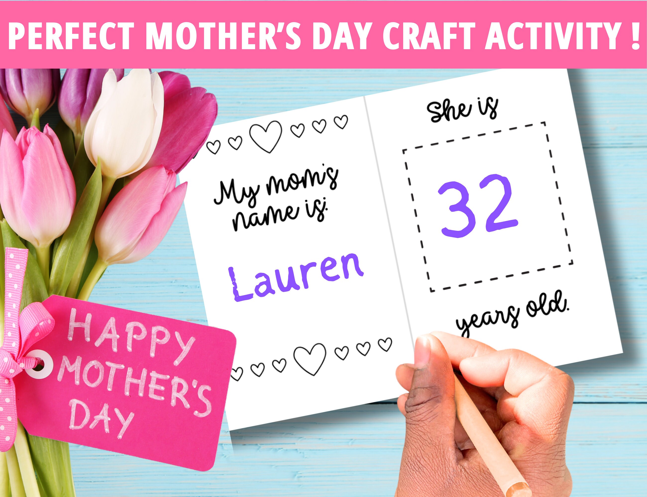 Mother's Day Gift, All About My Mom Printable, Mini Foldable Book ...