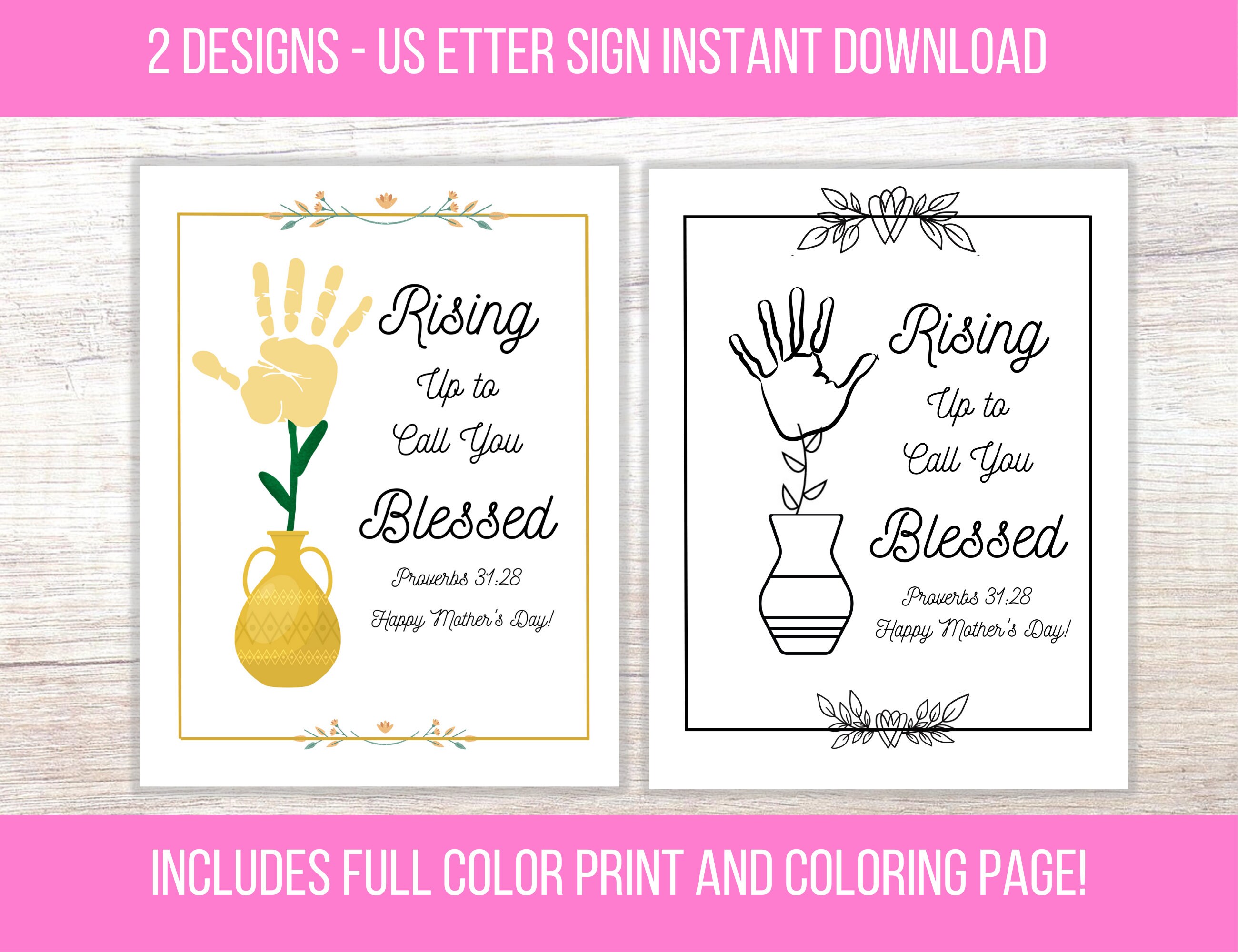 Handprint Flower, Mother's Day Gift, Sunday School, Gift for Christian ...