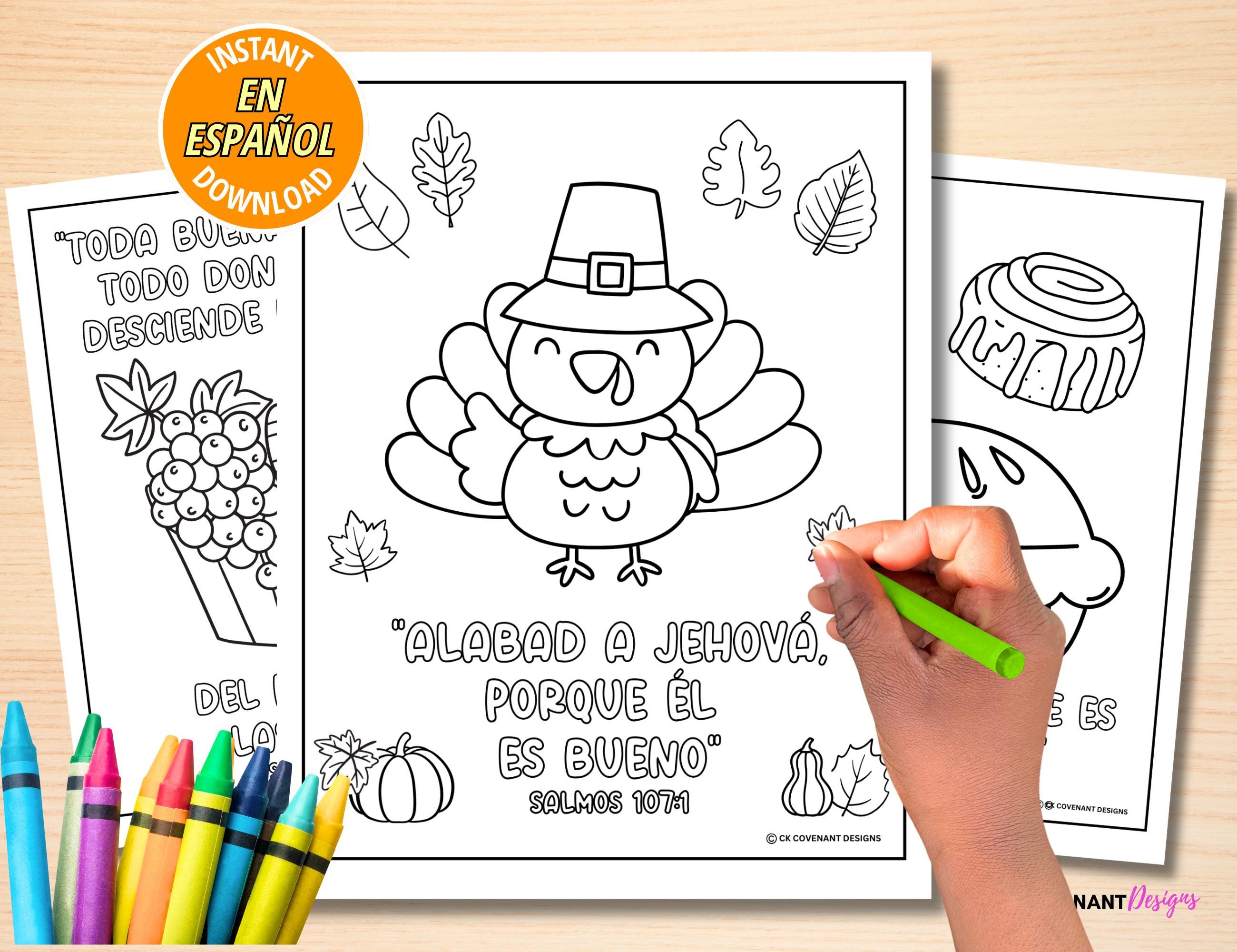 Thanksgiving Coloring Pages, Spanish Bible Verse Coloring Pages ...