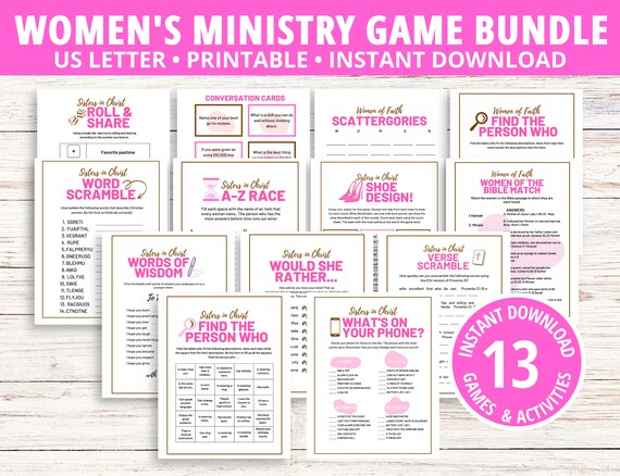 Women's Ministry Game Bundle Bible Games Find the Guest - Etsy