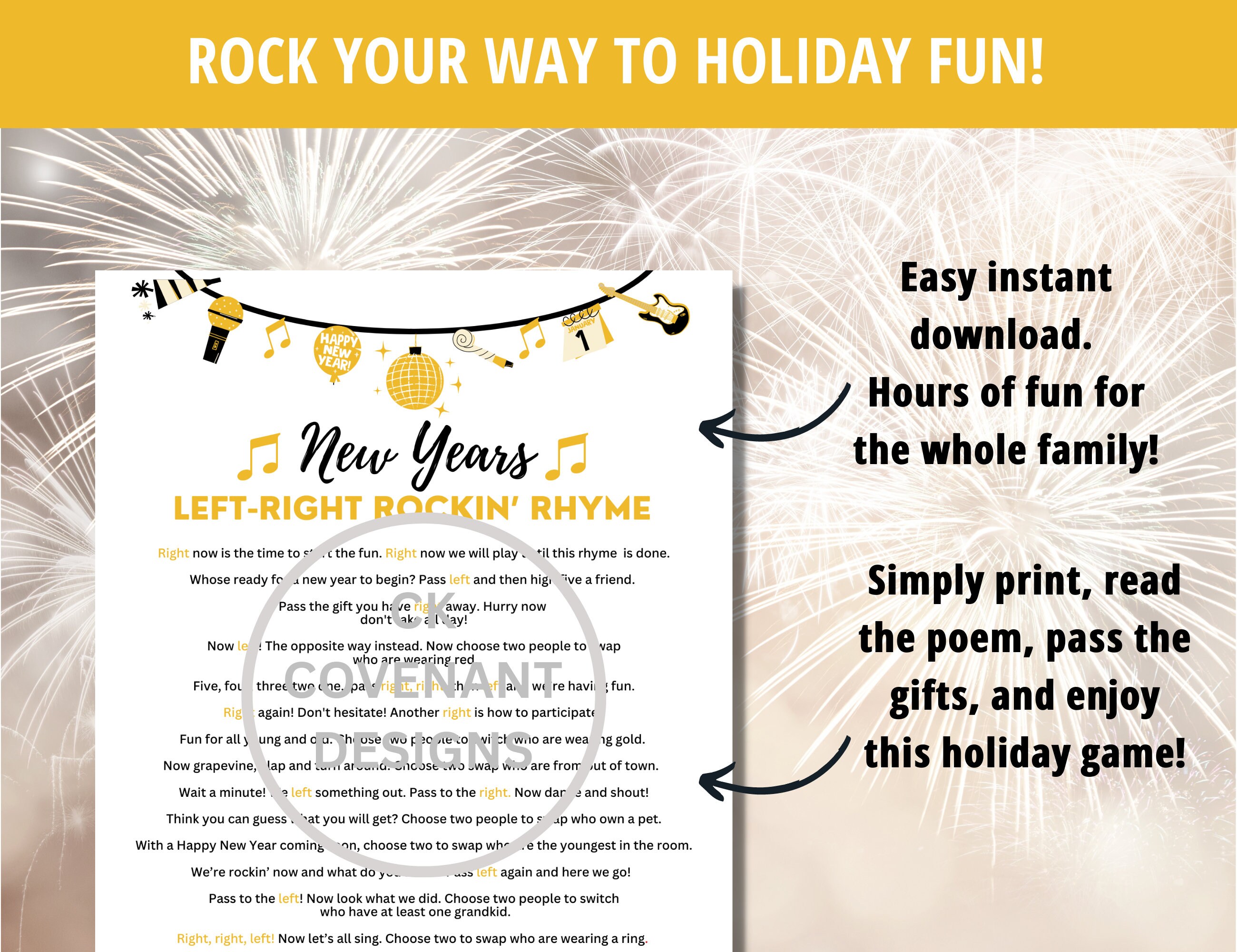 Left-right Game, Festive Fun, Gift Swap Game, New Years Game, Gift ...
