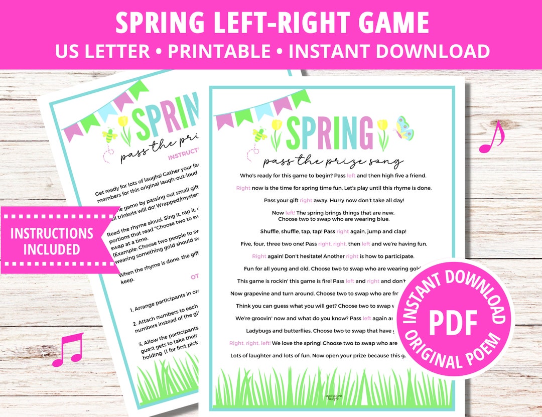 Left Right Game, Left Right Poem, Spring Games, Gift Exchange Game ...
