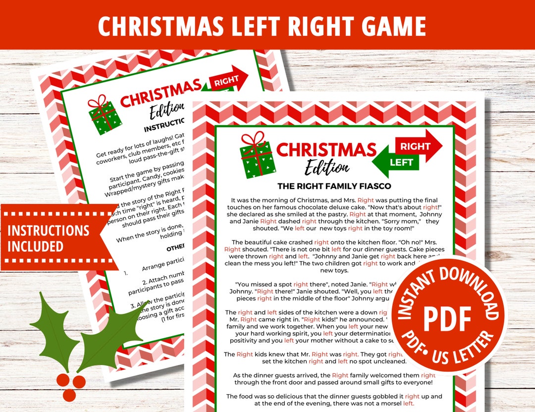 Left-right Game, Fun Christmas Games, Pass the Gift, PDF, Christmas ...