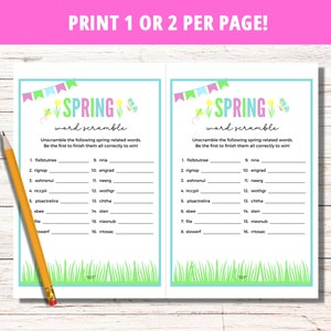Spring Word Scramble Game, Printable Game, Games for Adults, Games for ...
