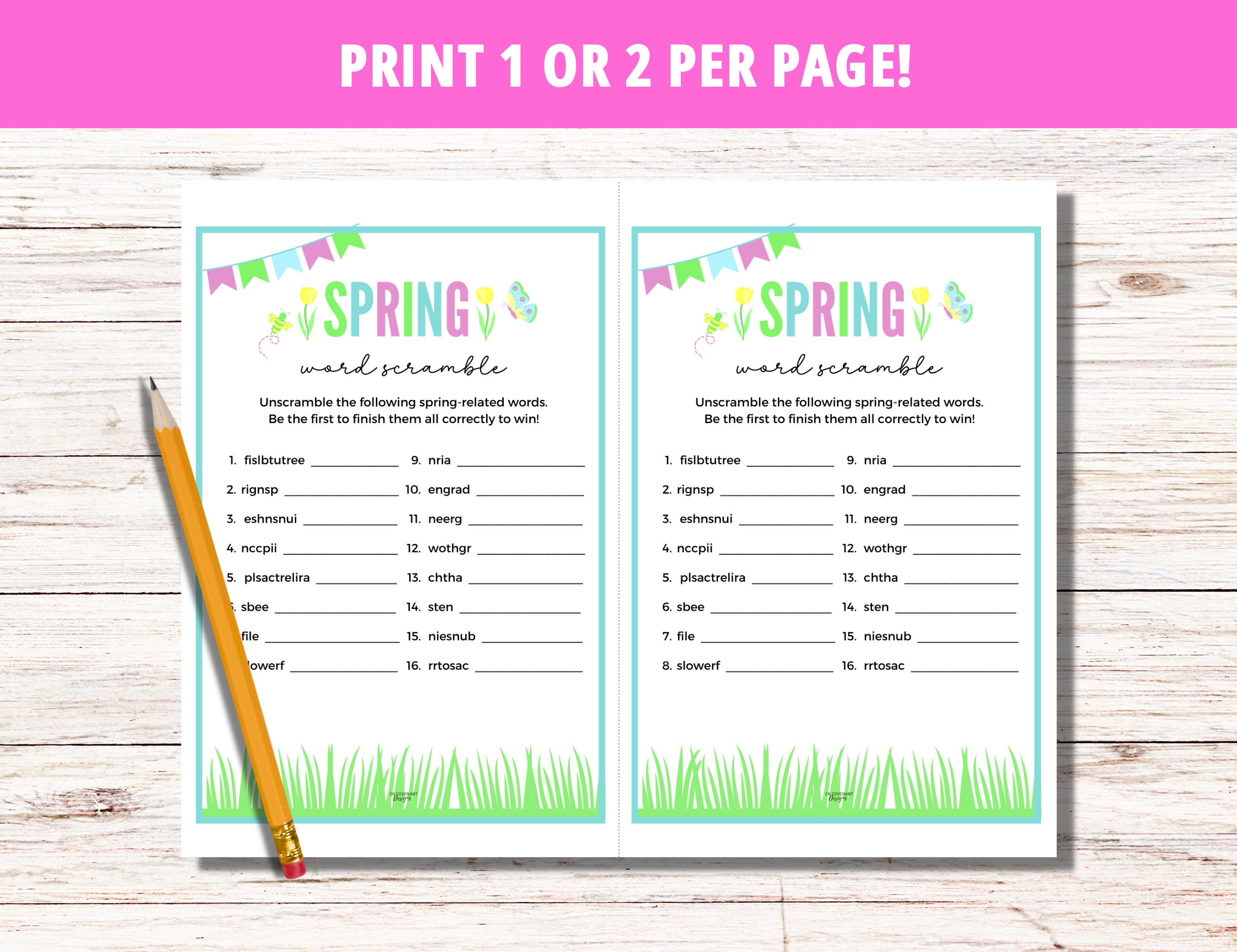 Spring Word Scramble Game, Printable Game, Games for Adults, Games for ...