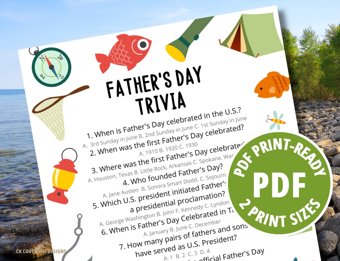 Father’s Day Game, Father’s Day Trivia Game, Party Games, Father’s Day ...