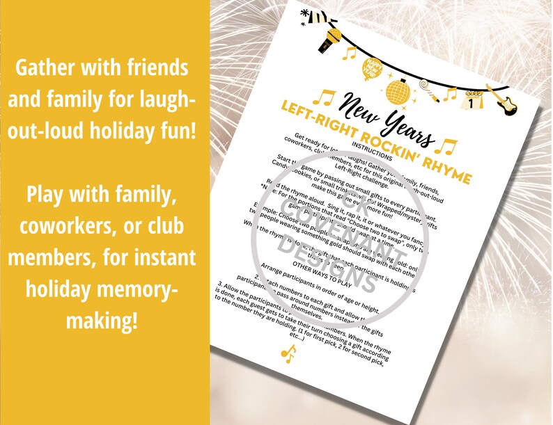 Left-right Game, Festive Fun, Gift Swap Game, New Years Game, Gift ...