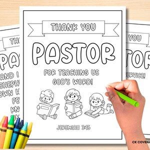 Pastor Appreciation Gift, Coloring Pages, Children's Ministry Clergy ...