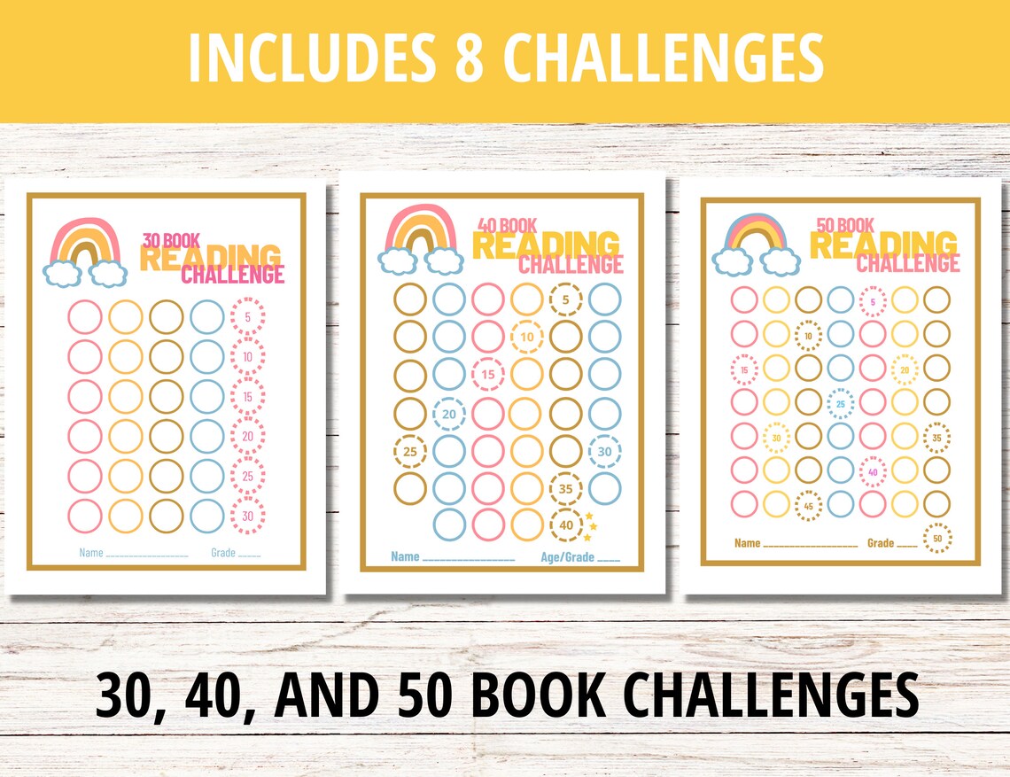 Reading Chart for Kids Printable Reading Tracker Reading - Etsy